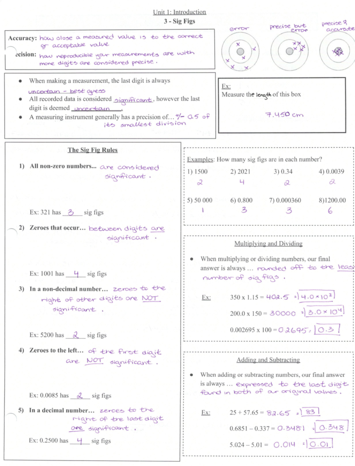 3 - Sig Figs Completed Notes CHEM 120 - CHEM 120 - Studocu