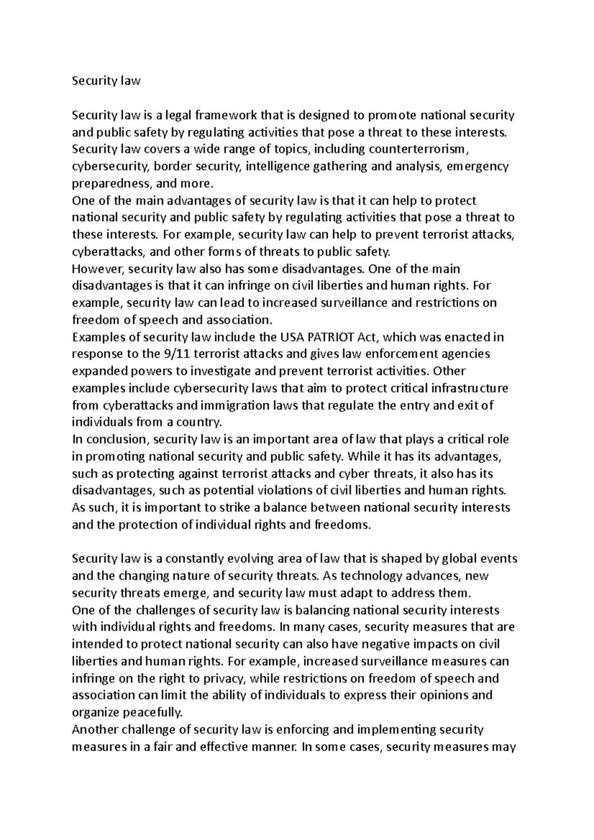 Security law - Security law Security law is a legal framework that is ...