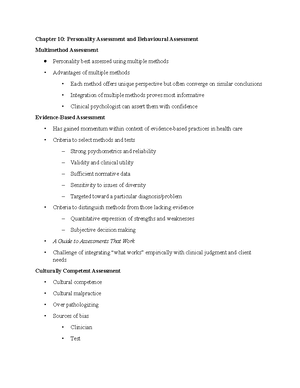 Psyc 345 chapter 8 notes - Chapter 8: The Clinical Interview The ...