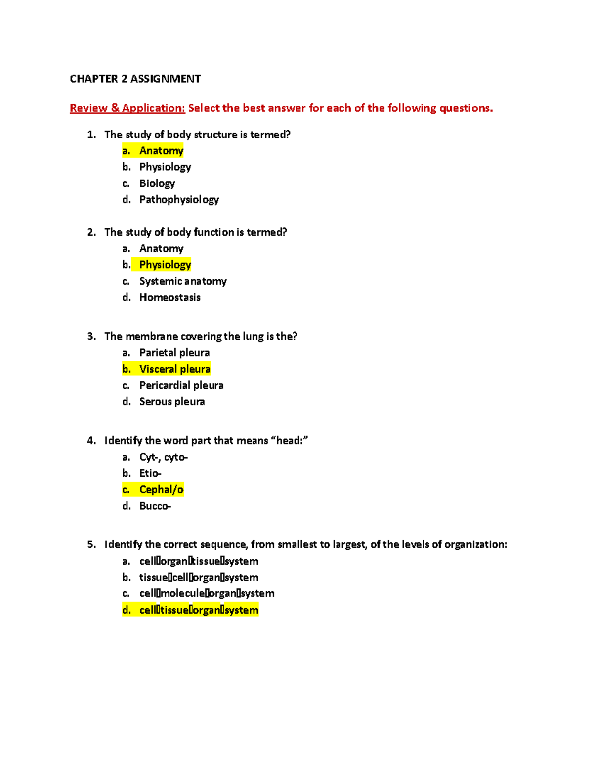 HINM115Chapter 1Assignment 2 DONE - CHAPTER 2 ASSIGNMENT Review ...