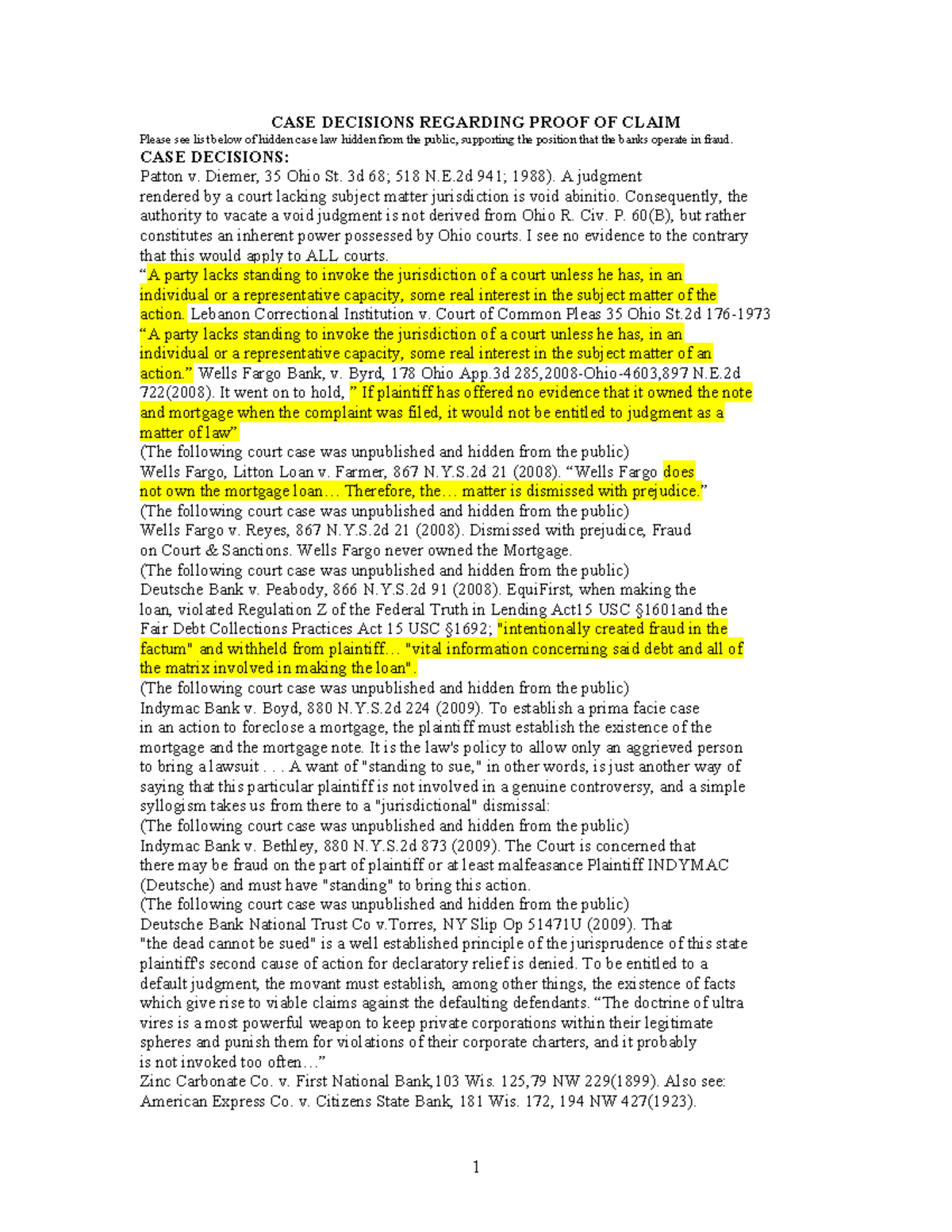 35627509 Case Decisions Regarding Proof of Claim - CASE DECISIONS ...