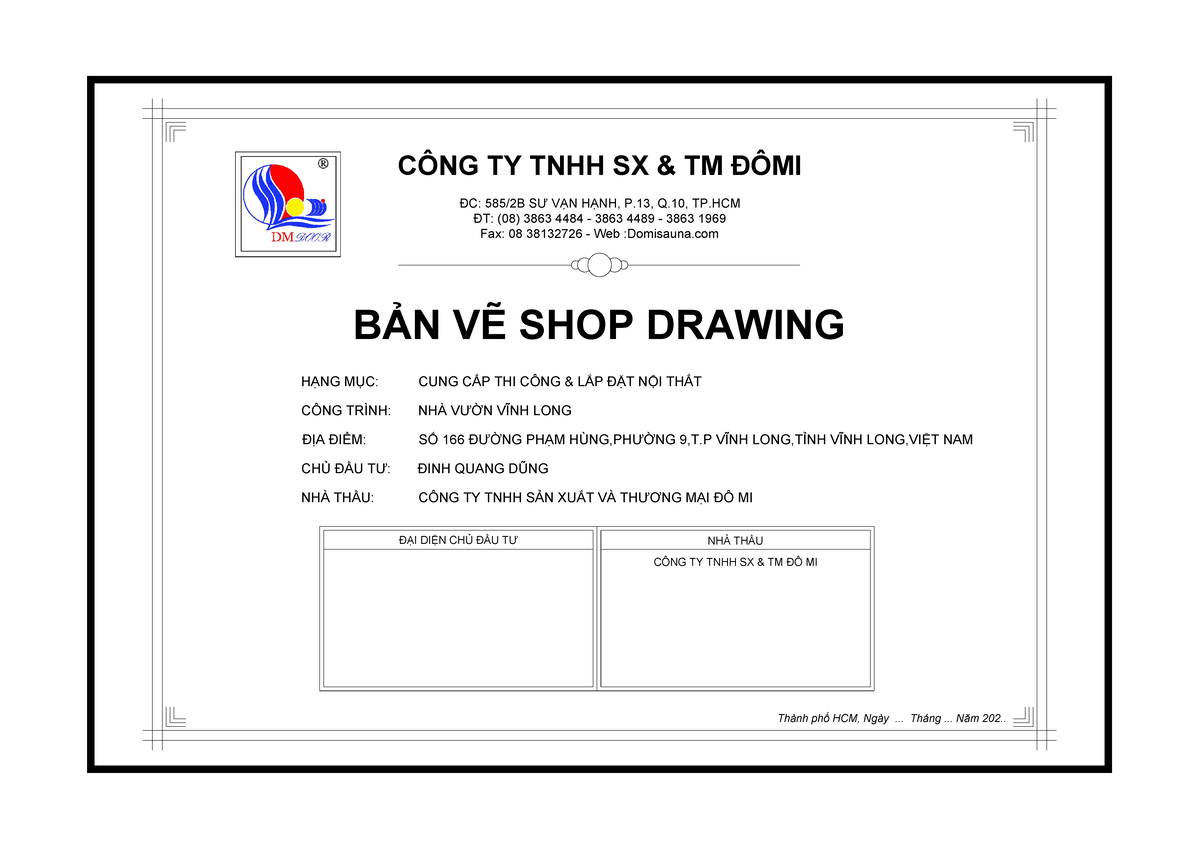 20220609-BV Shopdrawing-VL-final - CÔNG TY TNHH SX & TM ĐÔMI ĐC: 585/2B SƯ VẠN HẠNH, P, Q, TP ...
