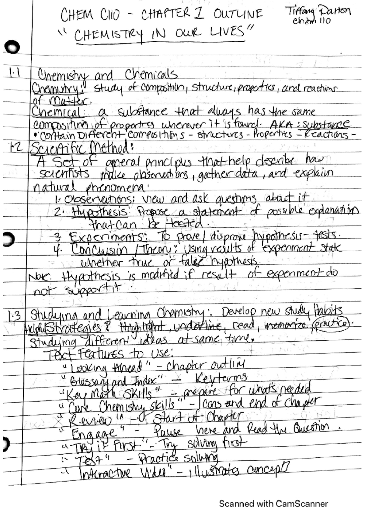Chapter 1 Outline - CHEM C110 - Studocu