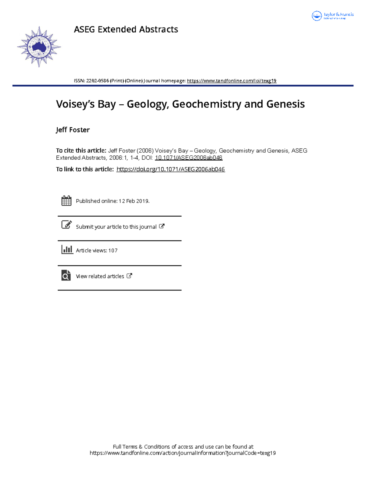 Voisey s Bay Geology Geochemistry and Genesis - Taylor Francis Taylor ...
