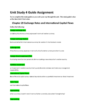 Unit 1 study Guide - Unit 1 Study Guide Assignment Try to complete this study guide as you work ...