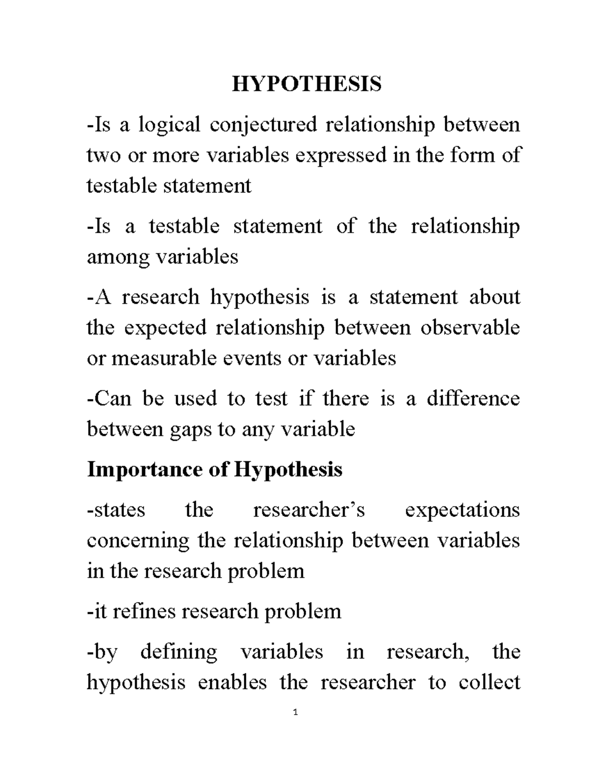 Hypothesis AND Research Design - HYPOTHESIS -Is a logical conjectured ...