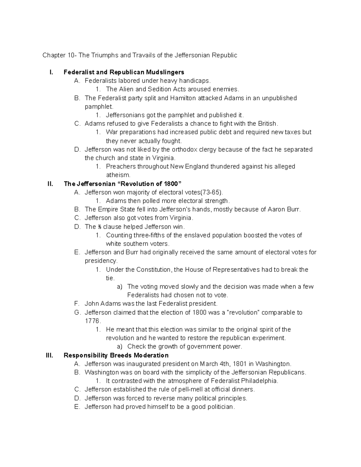 - Chapter 10 Outline - Chapter 10- The Triumphs and Travails of the ...