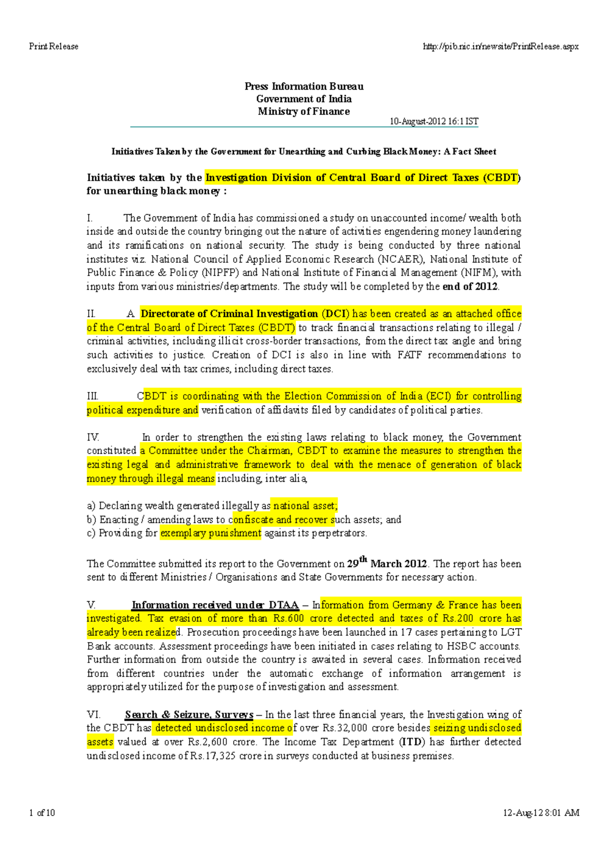 Corruption - Summary Computer network - Press Information Bureau ...