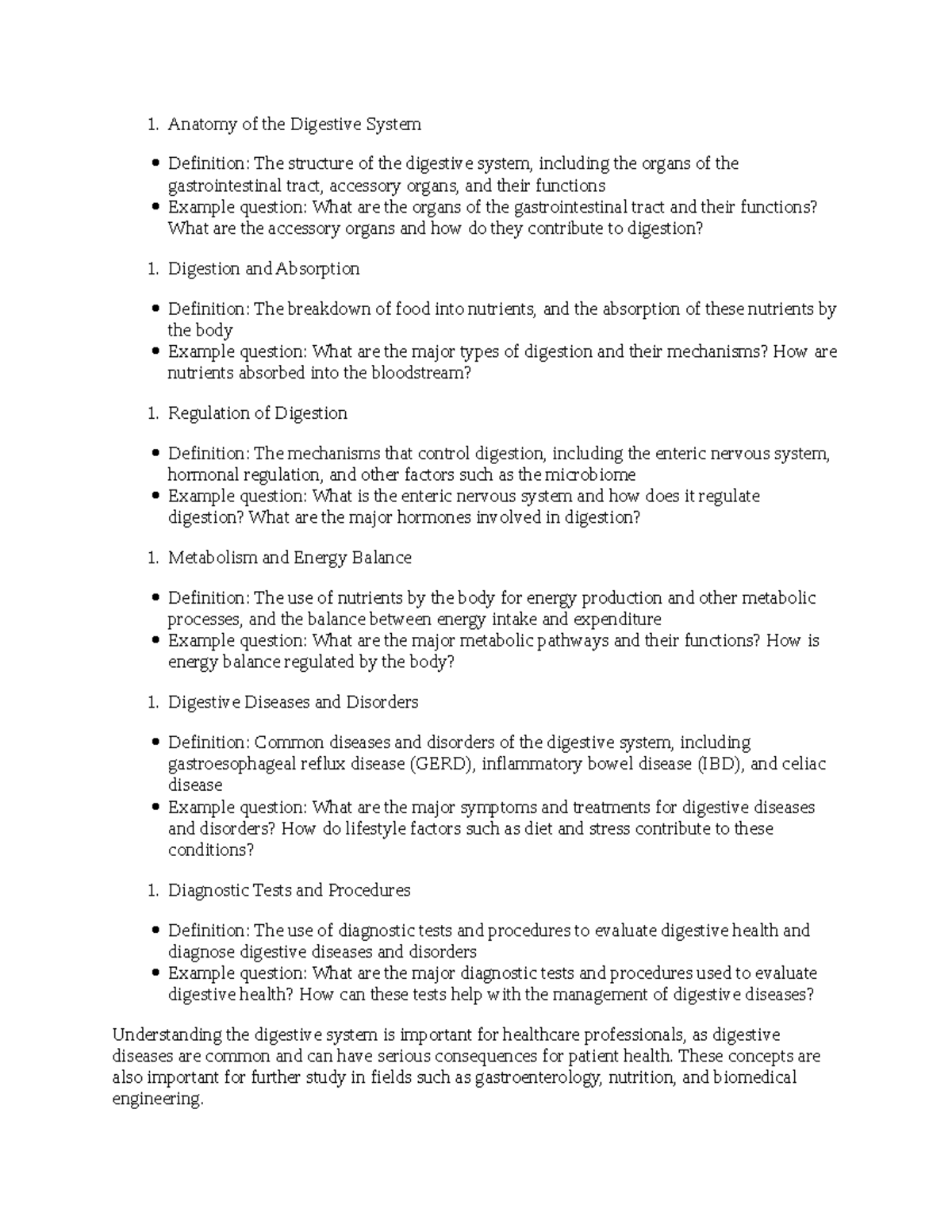 The Digestive System - Class Notes with summary for Human Anatomy and ...