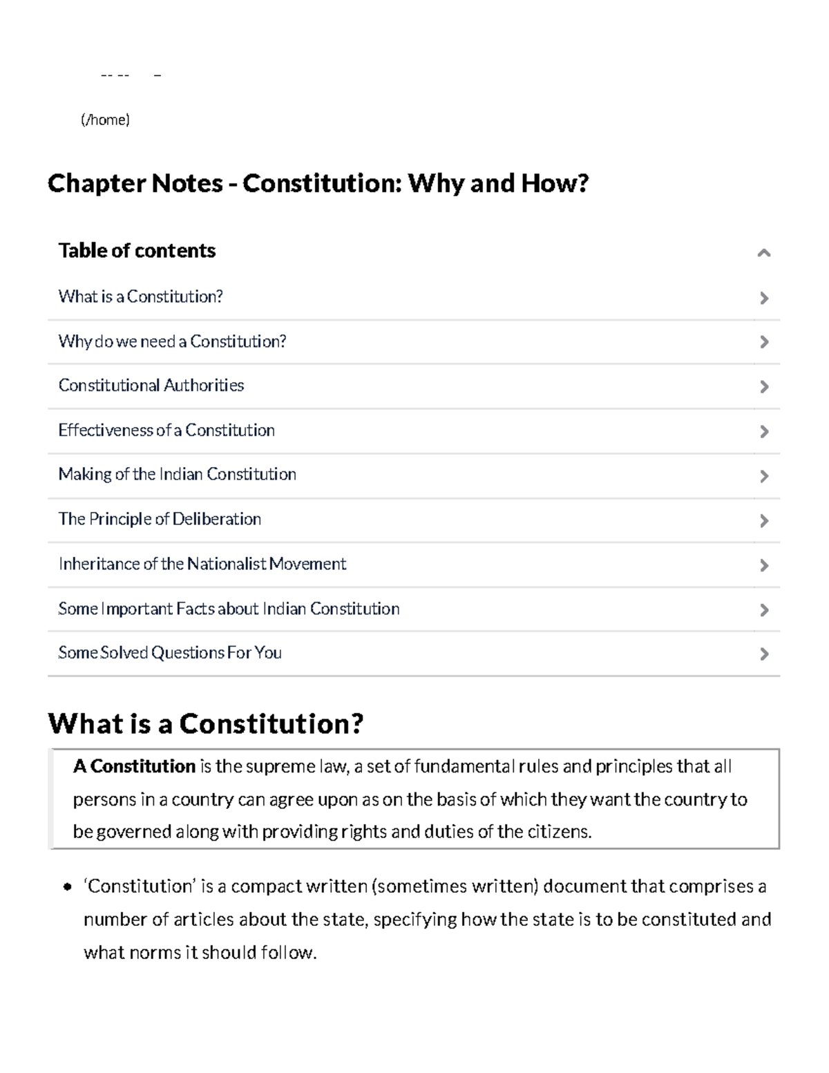 Constitution Why and How Class 11 Political Science - (/home) du e ...
