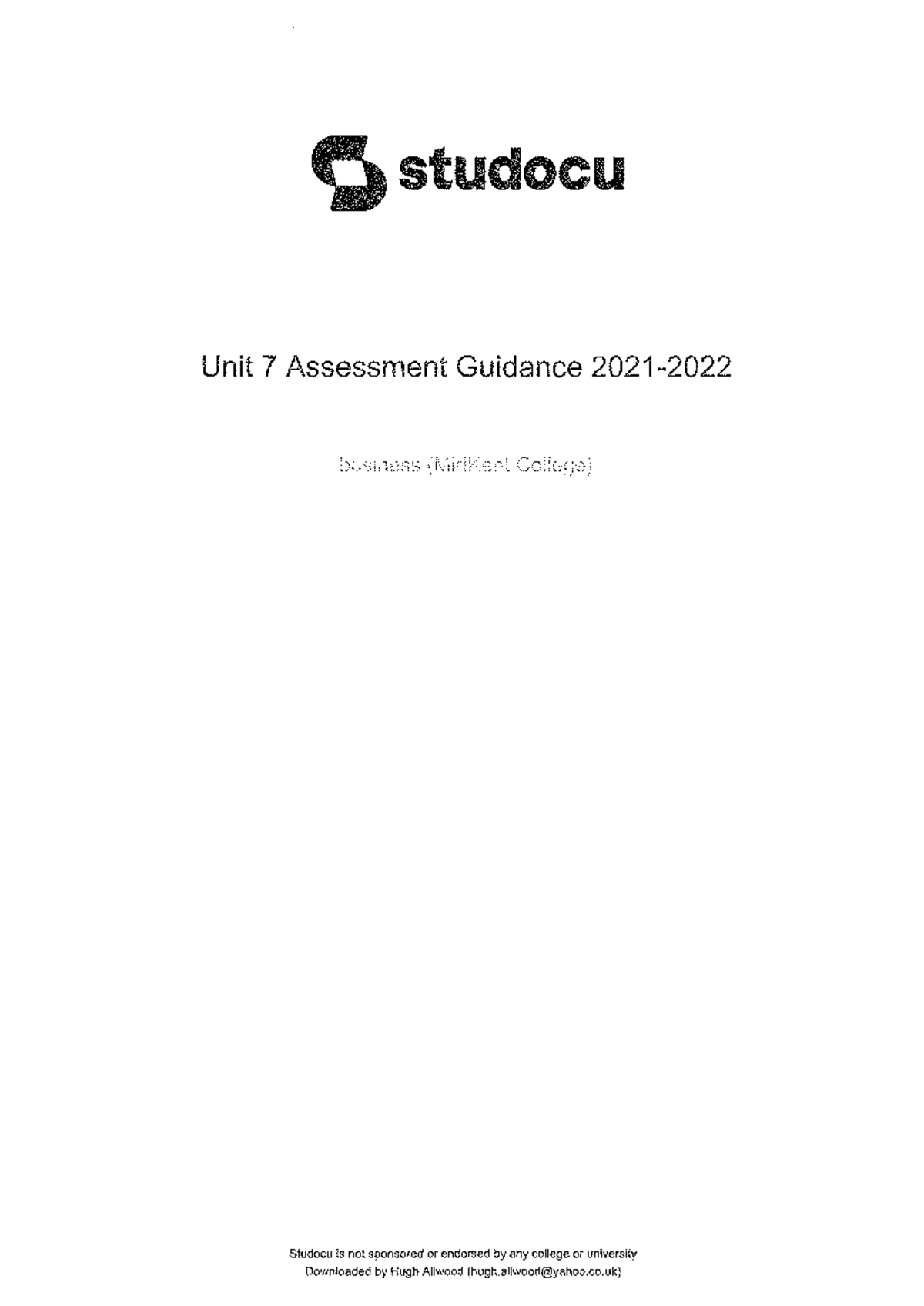 Unit 7 assessment guidance - Studocu