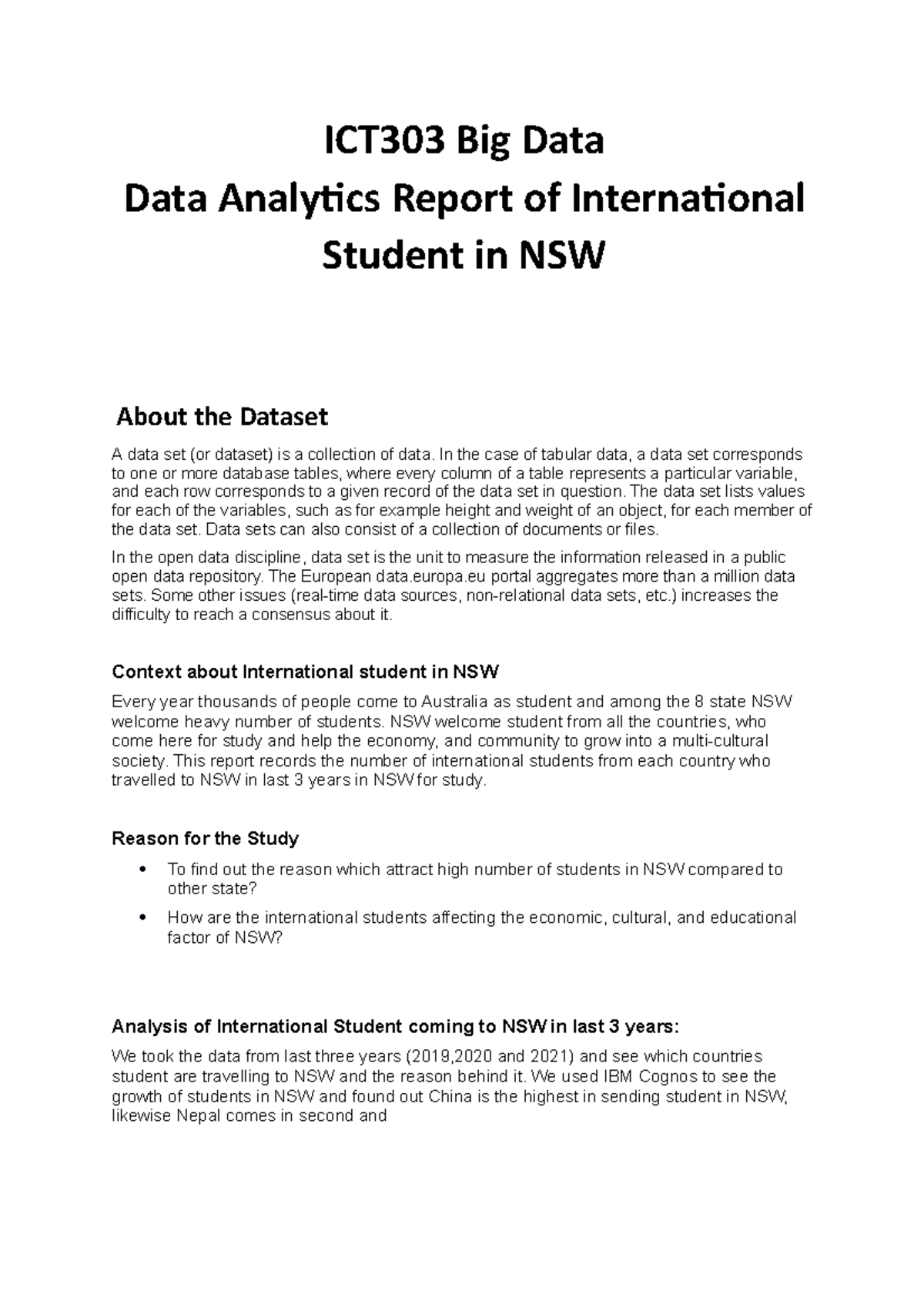 ICT303 Big Data - About big Data - ICT303 Big Data Data Analytics ...