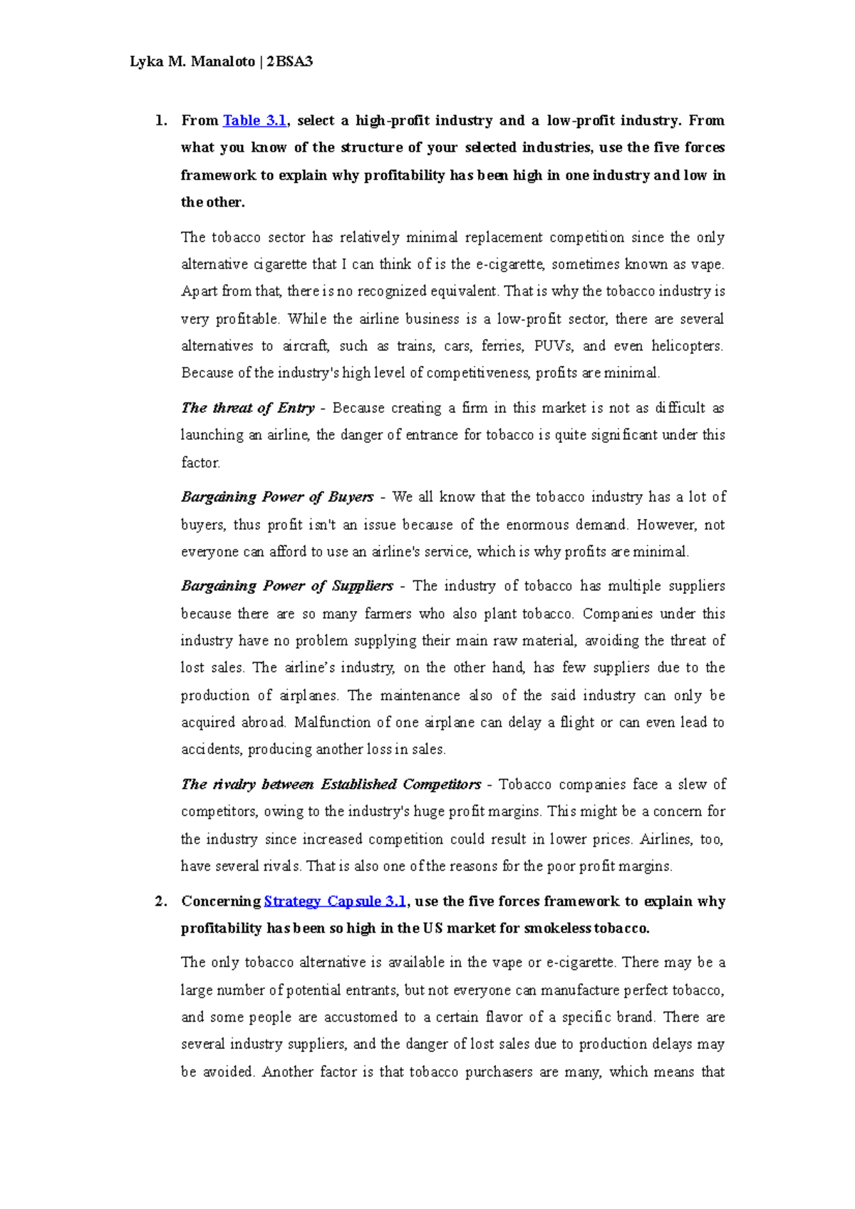 ASS#3 Industry Analysis THE f Undamentals (Auto Recovered) - Lyka M ...