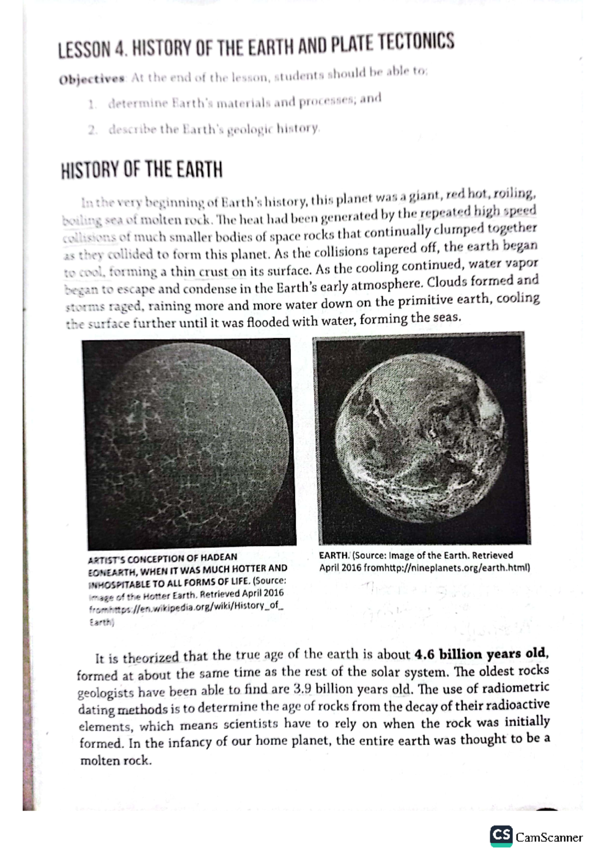 History OF THE Earth earth&life - LESSON 4. HISTORY OF THE EARTH AND ...