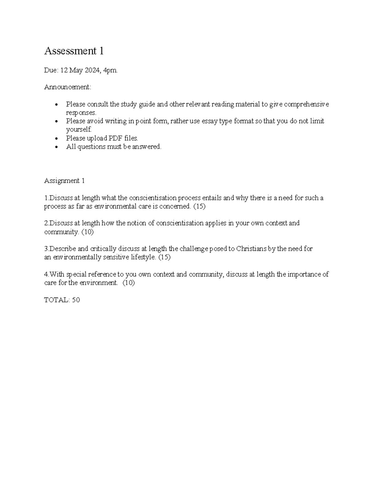 SHEI01Y - Assessment 1 - Assessment 1 Due: 12 May 2024, 4pm ...