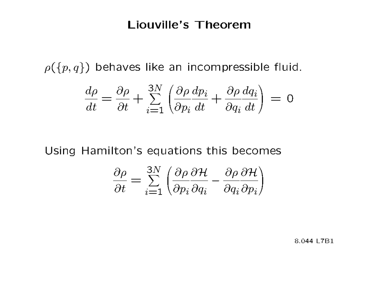 97d185f8c9f8396d6192cfce6c51dd51 MIT8 044S13 L7 - Liouville’s Theorem ρ ...