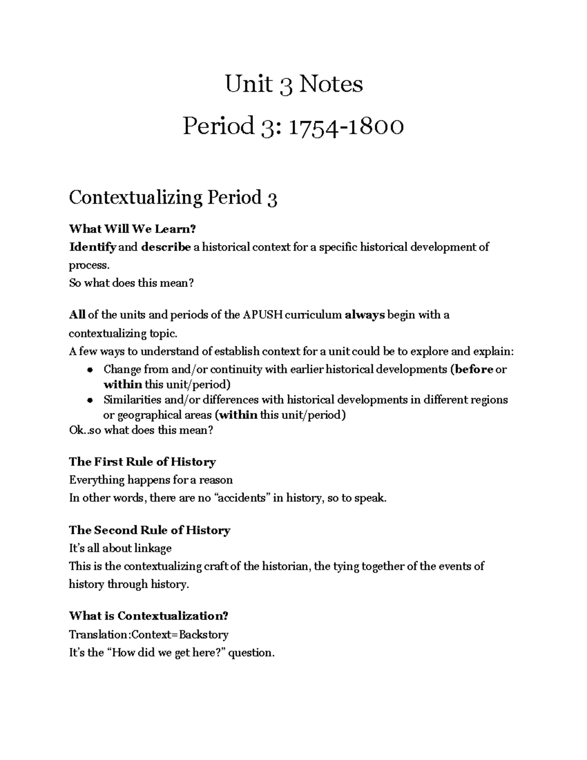 Unit 3 Notes Period 3: Contextualizing Period 3 What Will We Learn ...