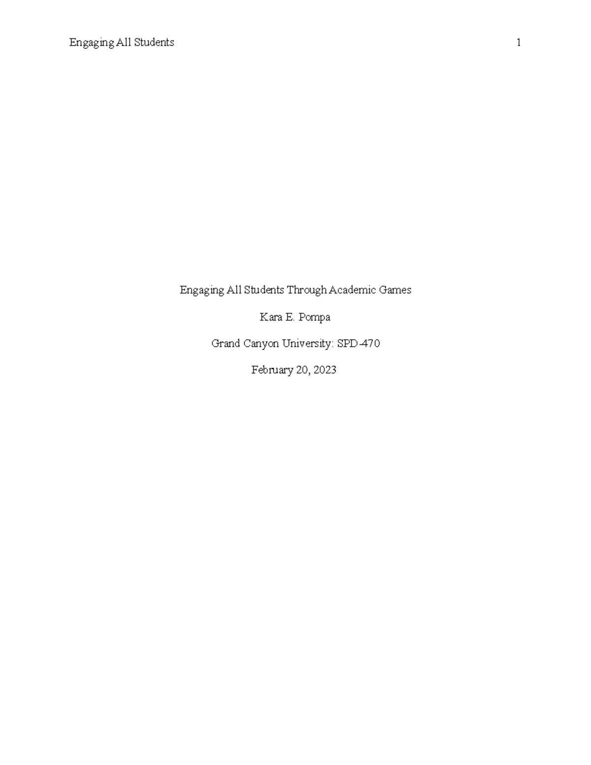 Topic 1 Example - Engaging All Students Through Academic Games Kara E ...