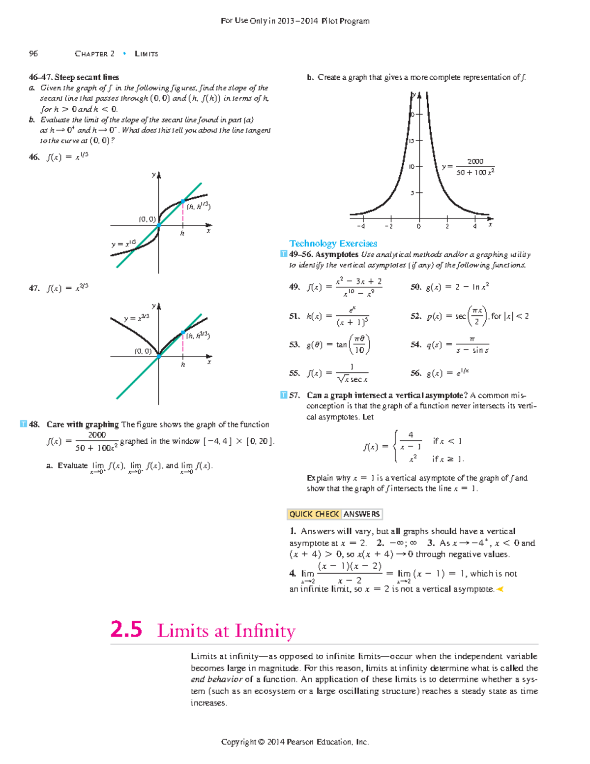SE C02 S5-7 - CALCULUS 1 - 96 Chapter 2 r Limits 2 Limits at Infinity ...
