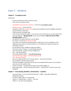 Geriatrics Exam Study Guide - Geri Exam 3 Review Reproductive system ...
