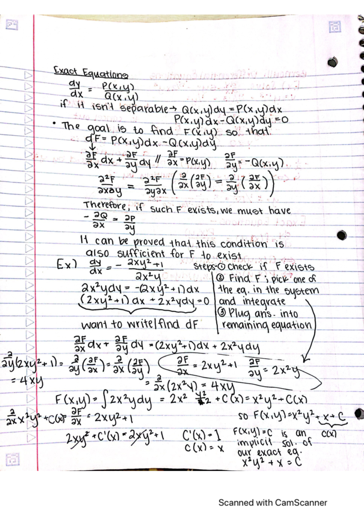 Exact equations - MATH2080 - Studocu