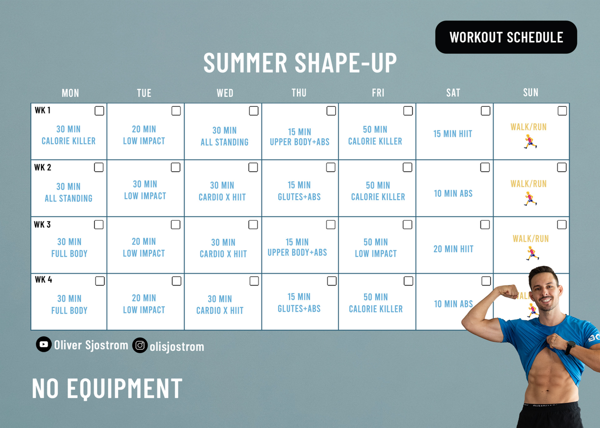 Workout Schedule - Summer Shape-Up 2023 - WORKOUT SCHEDULE SUMMER MON ...