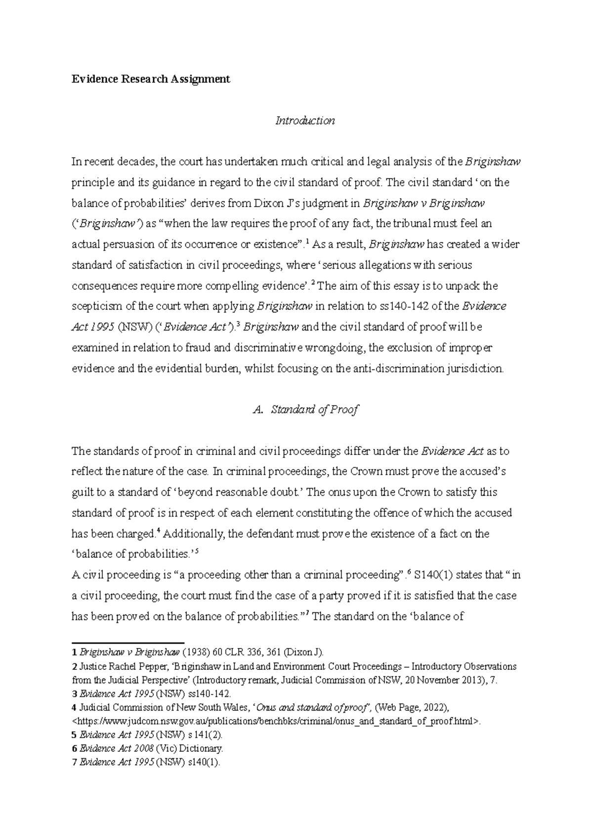 Evidence Research Assignment - Evidence Research Assignment ...