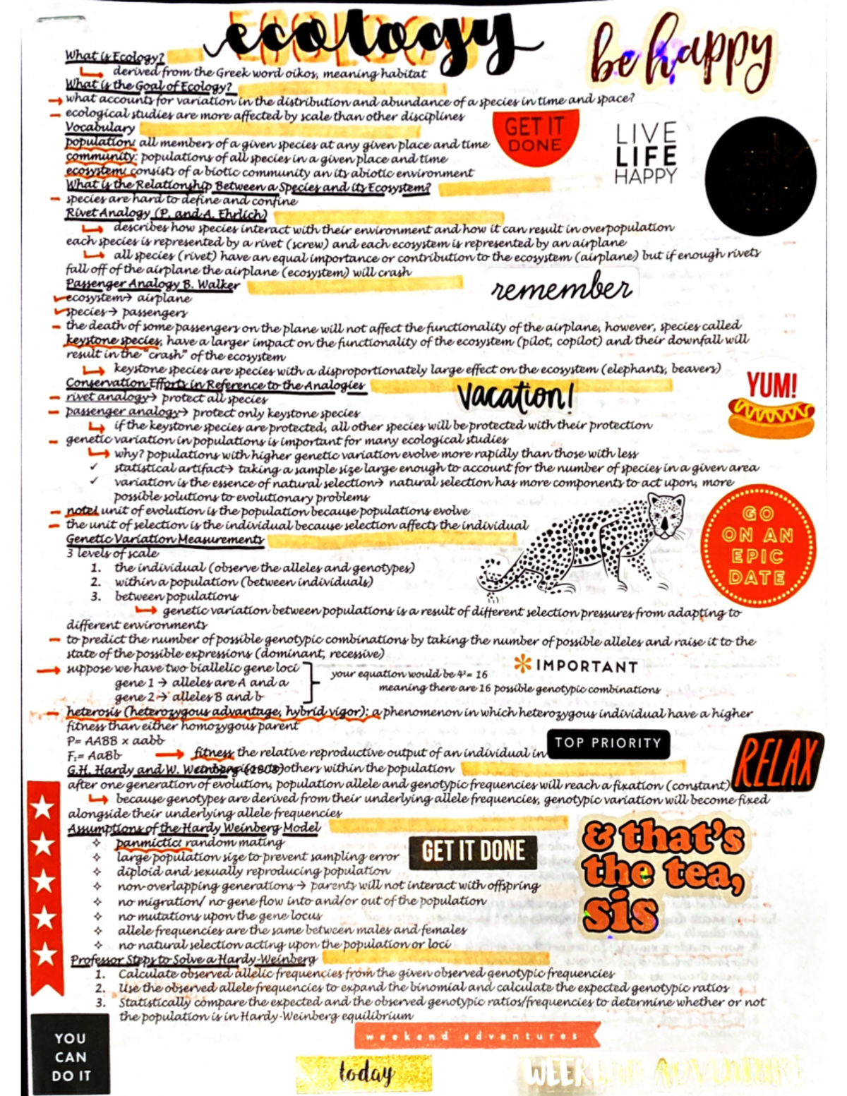 Ecology notes 1 - PCB 3043C - Studocu
