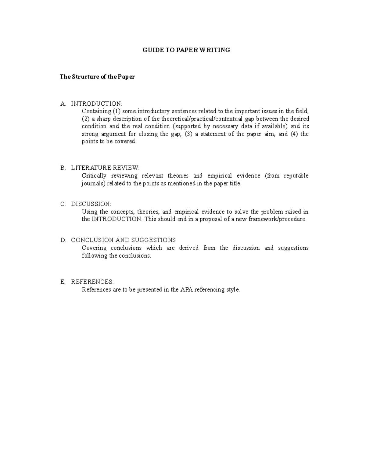 Guide to Paper Writing - you have to do - GUIDE TO PAPER WRITING The ...