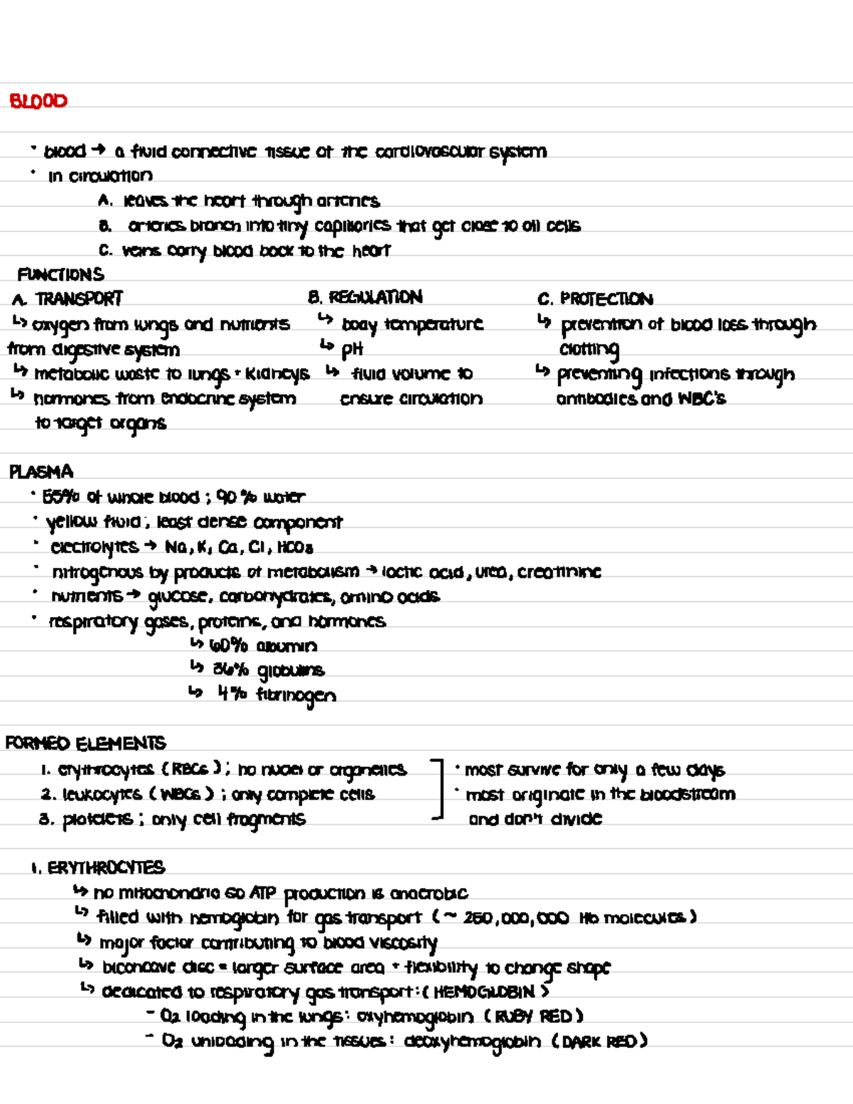 Mammalian Physiology - Introduction to Blood - BLOOD blood ³ a ...