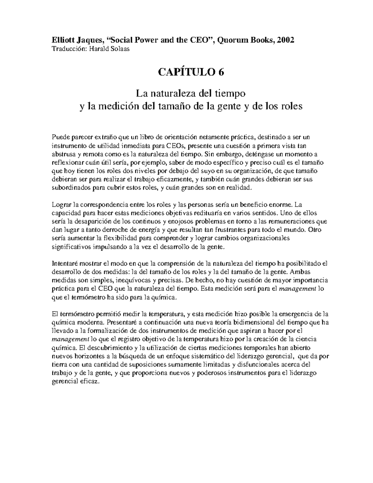 La naturaleza del tiempo (Cap 6 Social Pwr & CEO) - Elliott Jaques ...