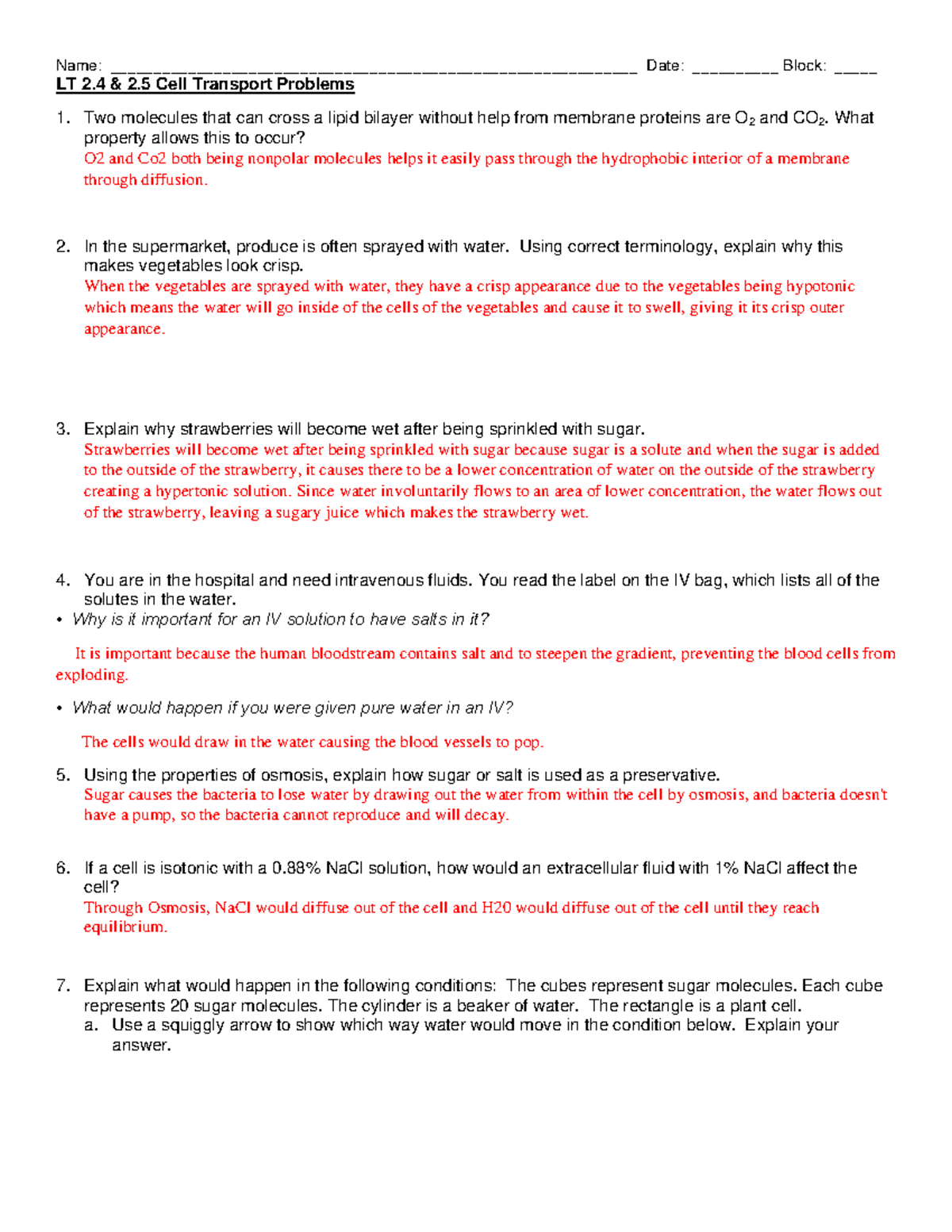 2.05 Tonicity and Osmoregulation Problem Set 1 - Name: - Studocu