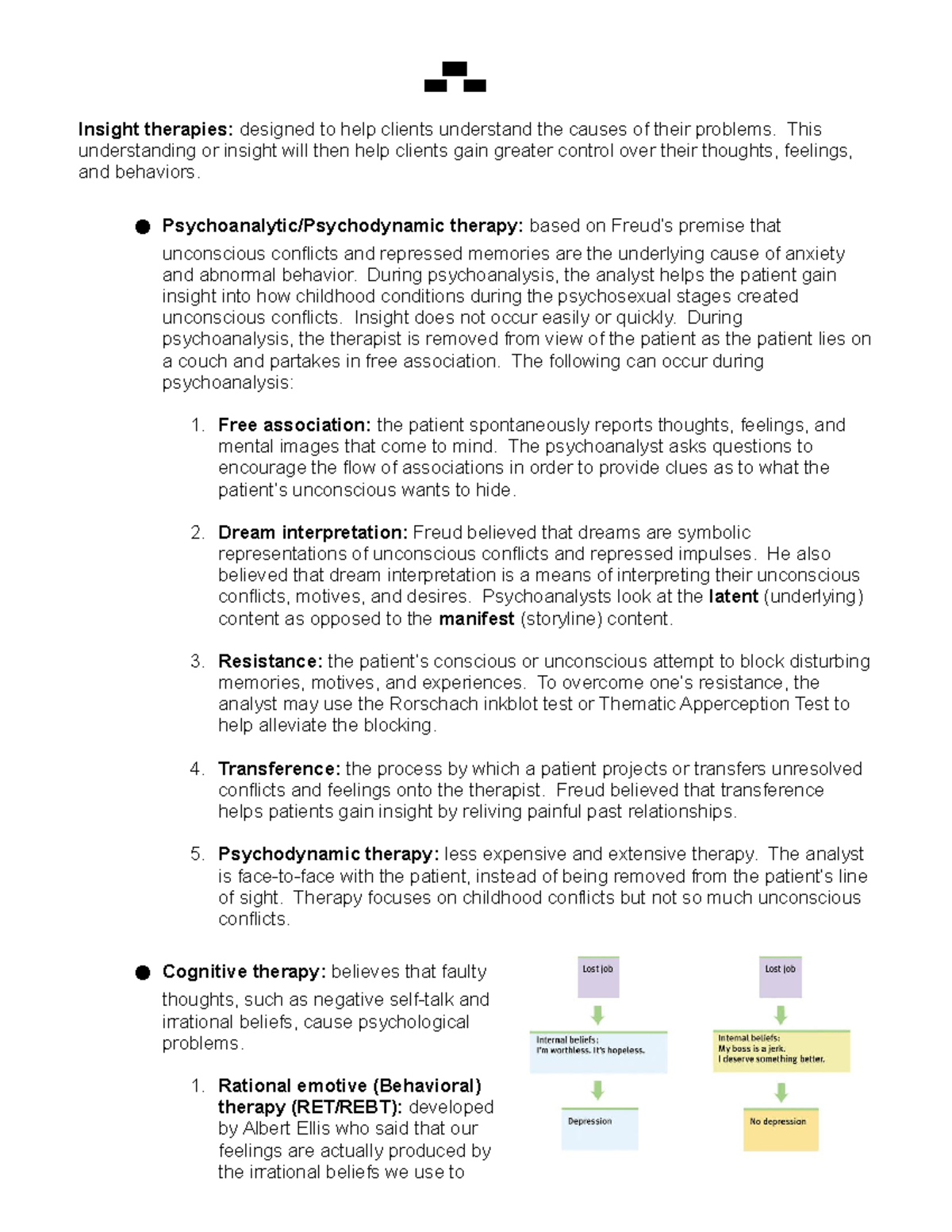 Therapy - review - Insight therapies: designed to help clients ...