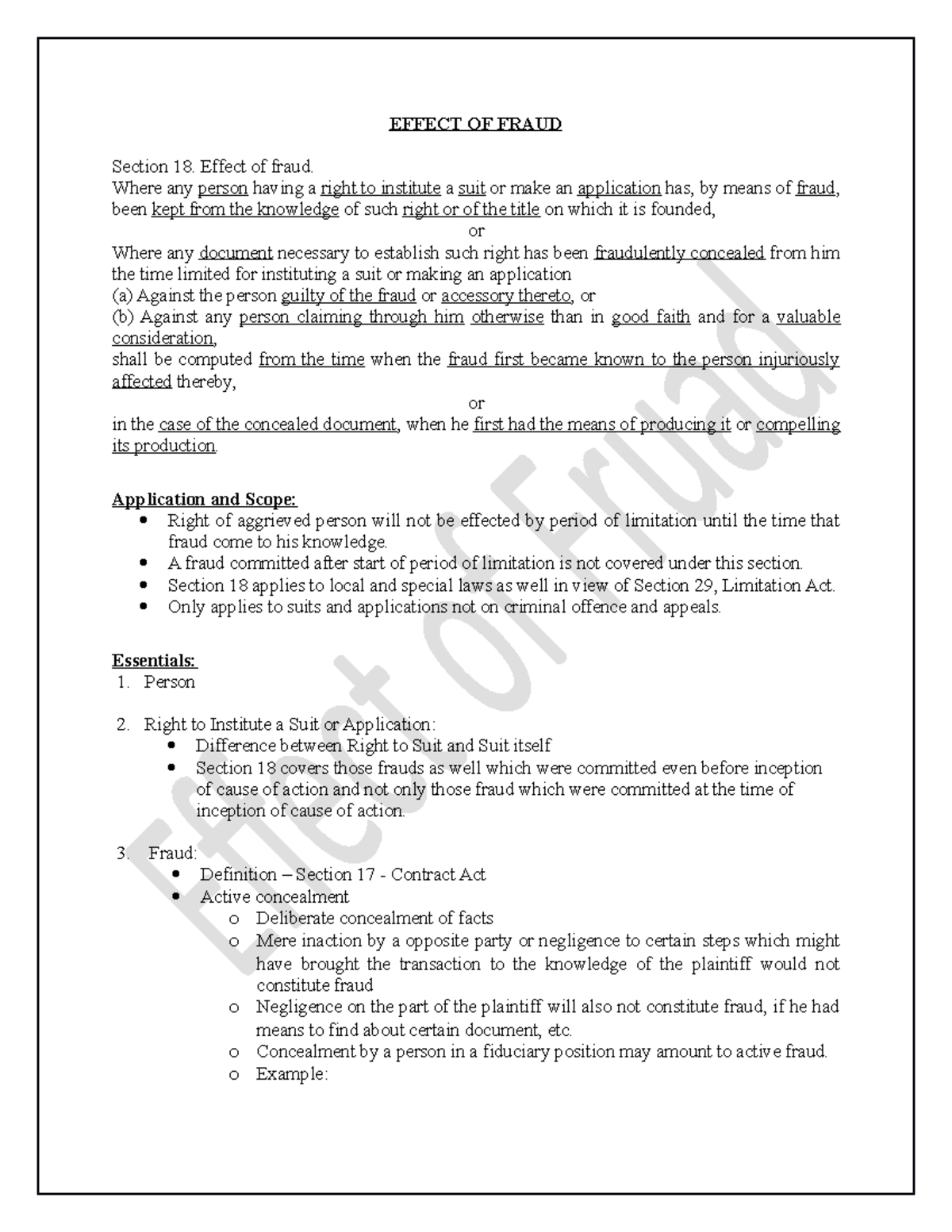 Section-18 - These notes are applicable for every legal student who is ...