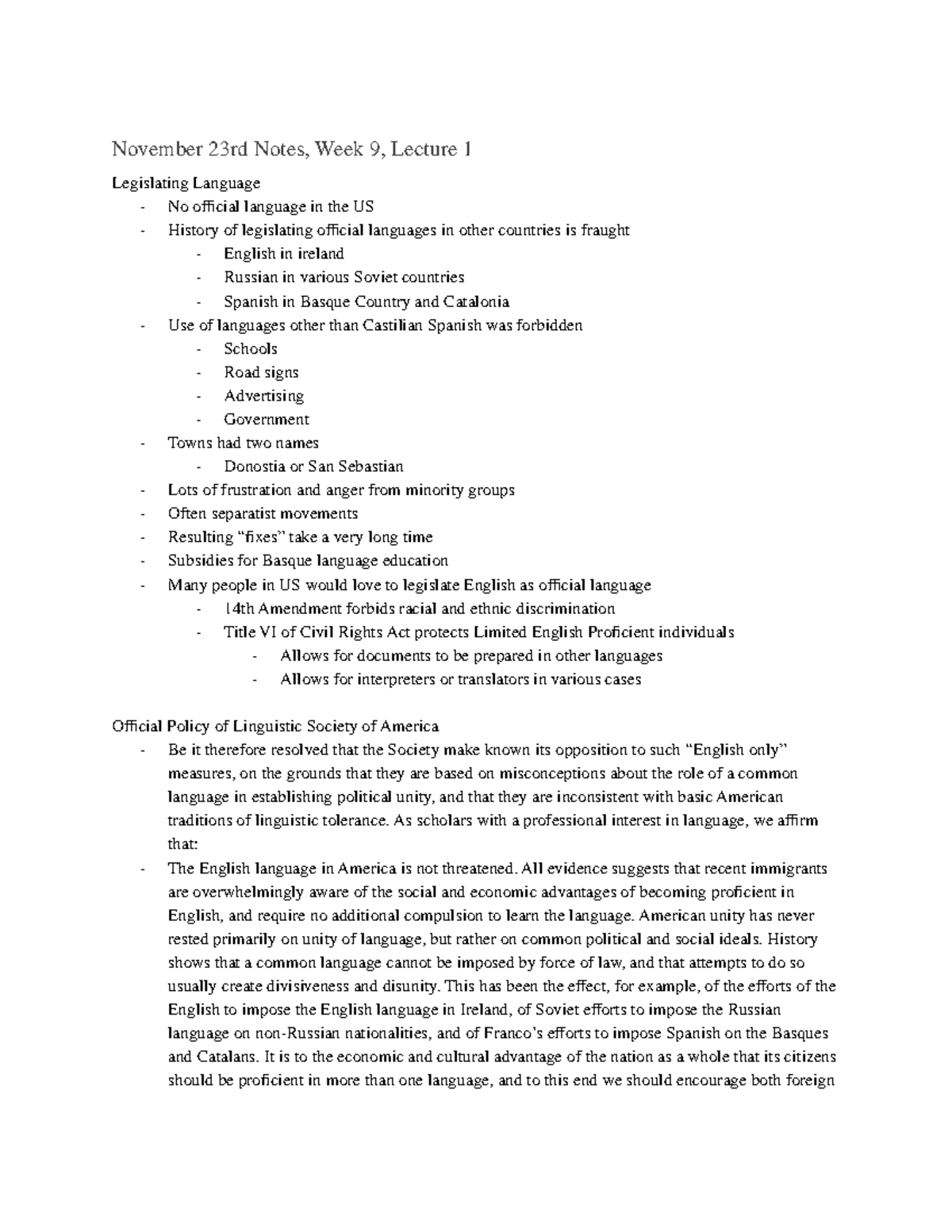 Week 9 notes - Dr. Melissa Baese-Berk, fall 2021 - November 23rd Notes ...