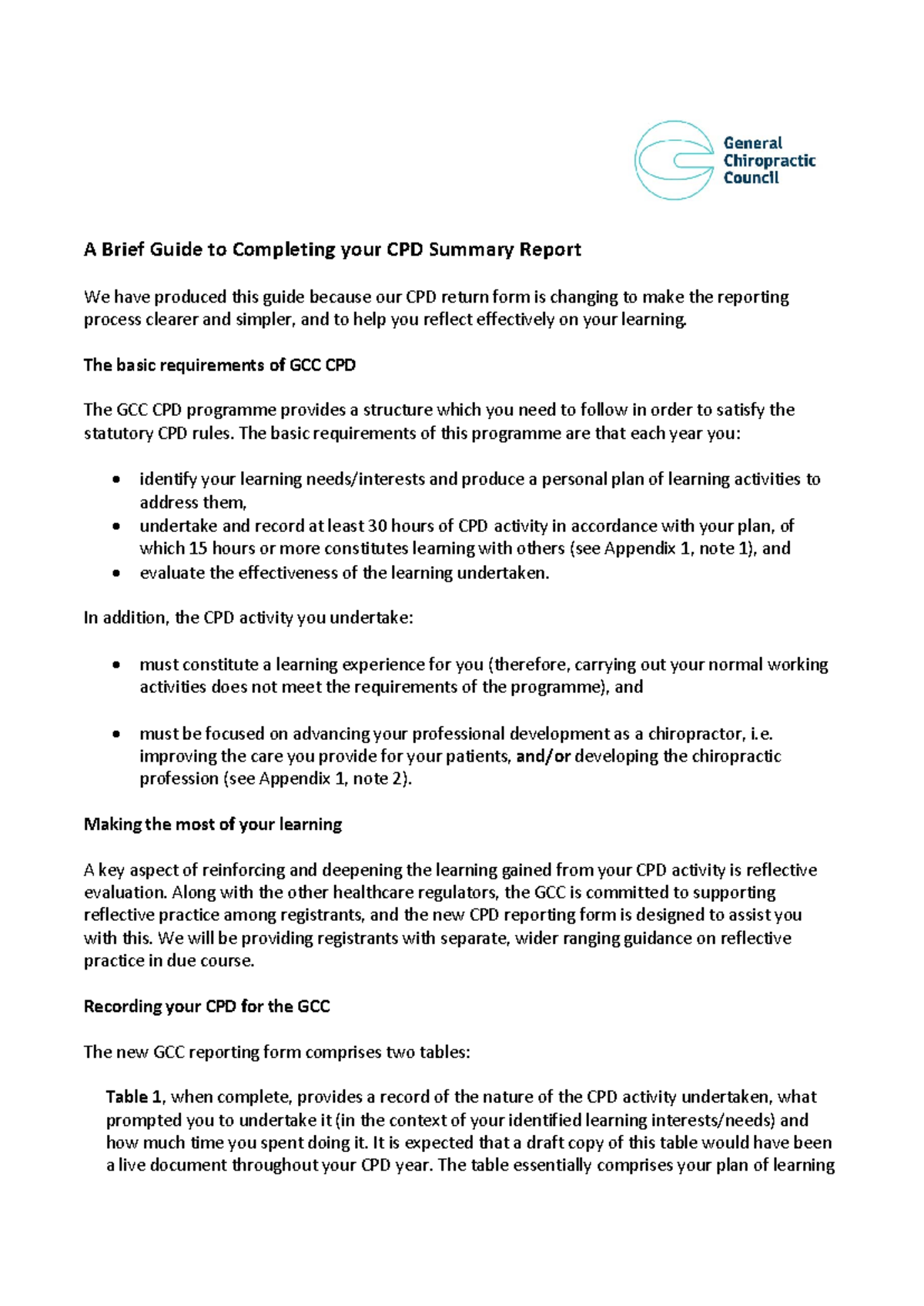 CPD reporting guide 2019 20 - A Brief Guide to Completing your CPD Summary Report We have ...