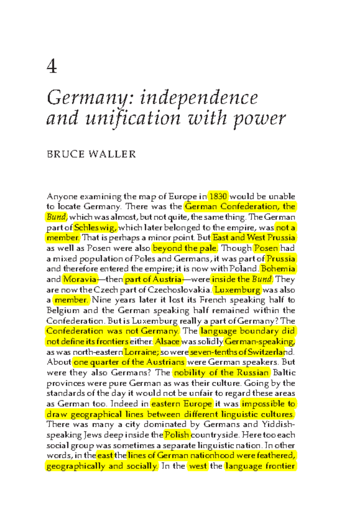 Bruce Waller - German unification - 4 Germany: independence and ...