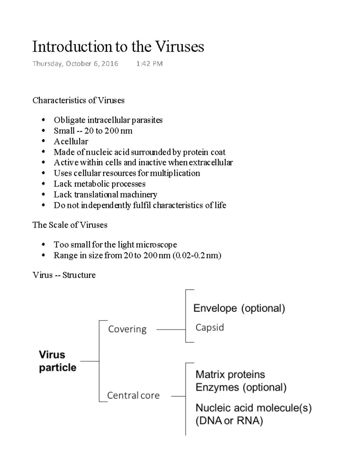 MIC205 - Introduction to the Viruses - Introduction to the Viruses ...