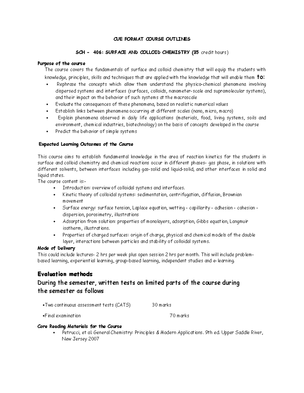 WK 1 CUE Format Course Outlines and introductory notes - CUE FORMAT ...