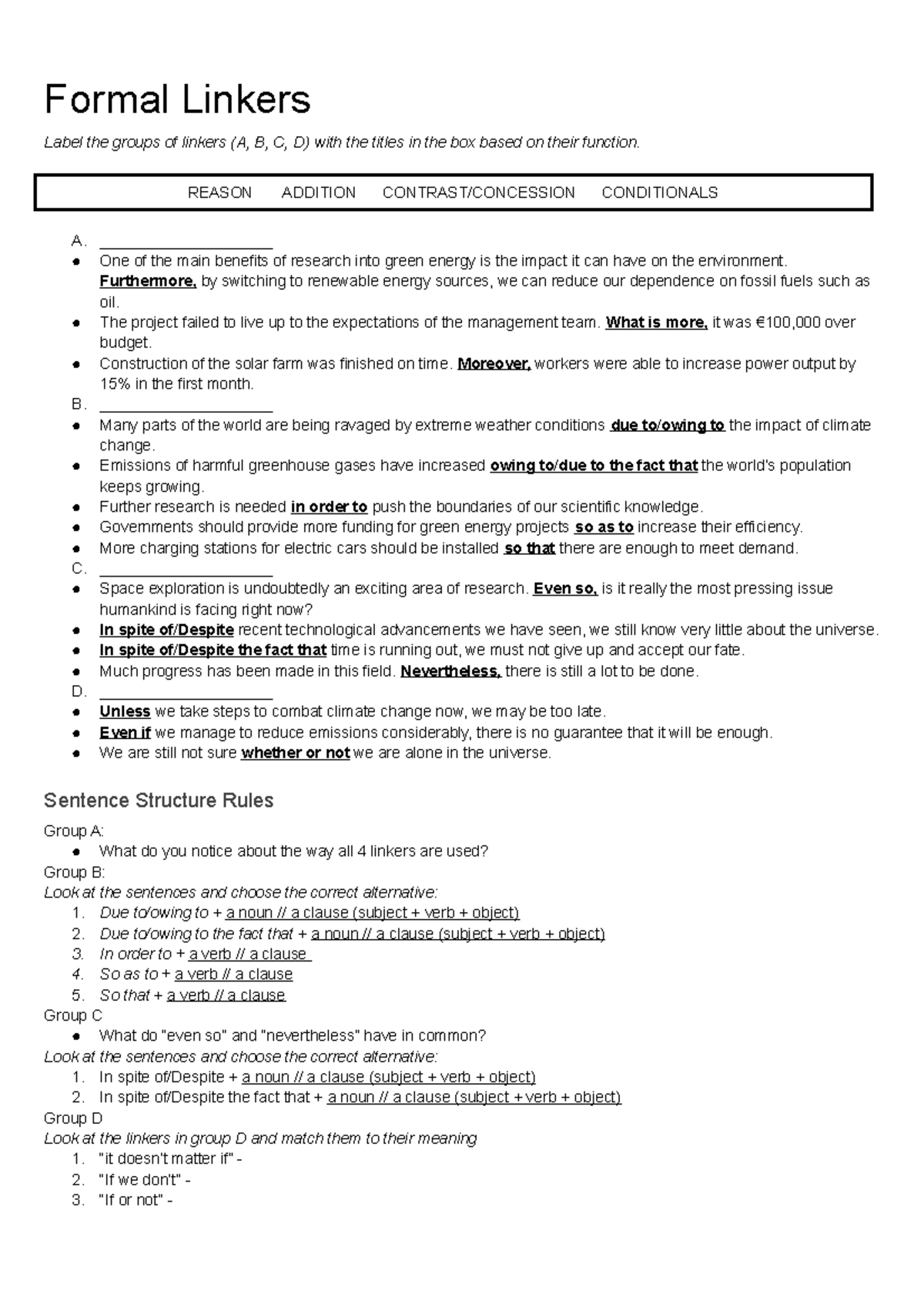 Formal-linkers-2 ingles jennifer. level 3 matins - Formal Linkers Label ...