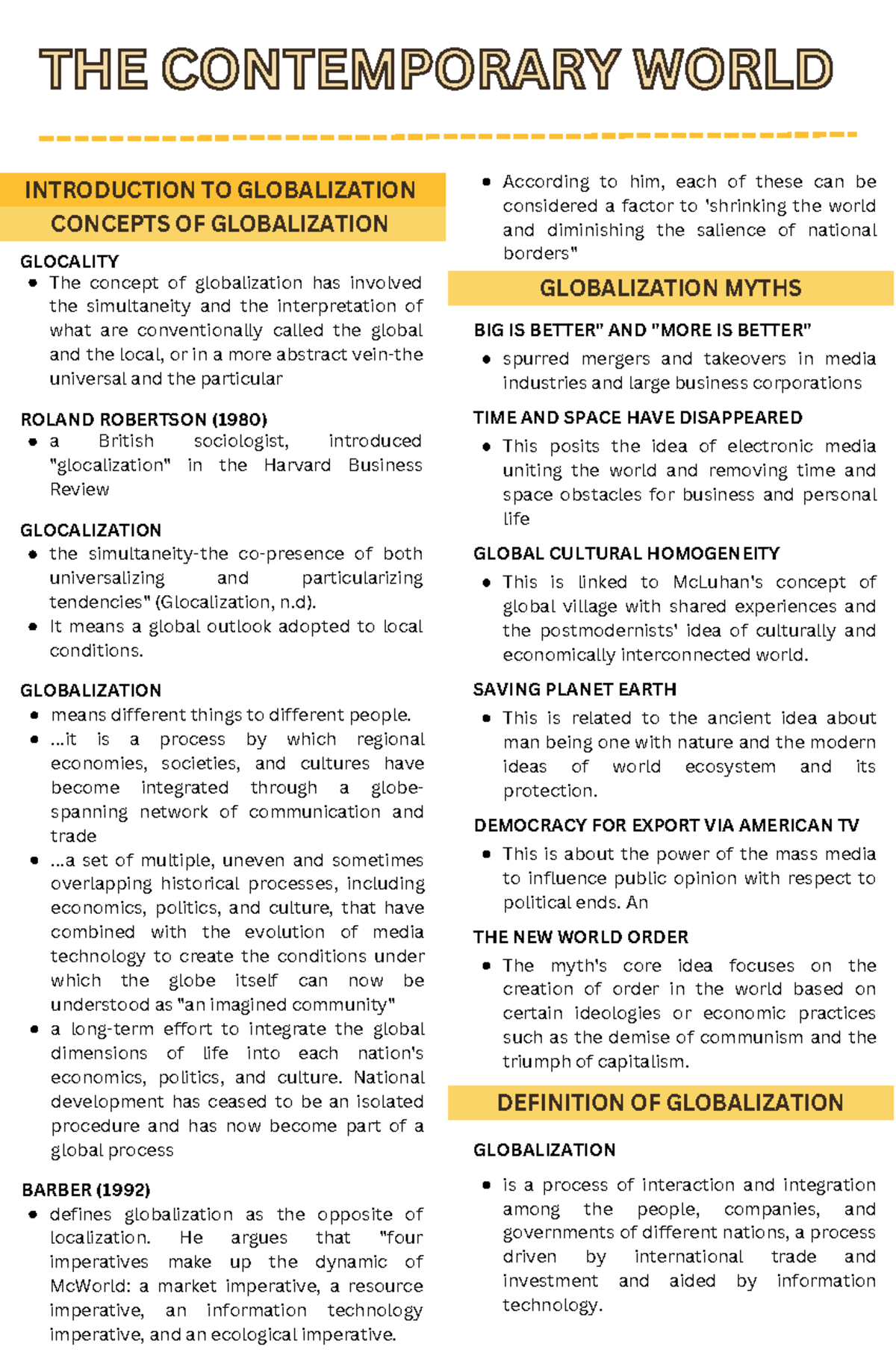 THE Contemporary World 20240610 083938 0000 - INTRODUCTION TO ...