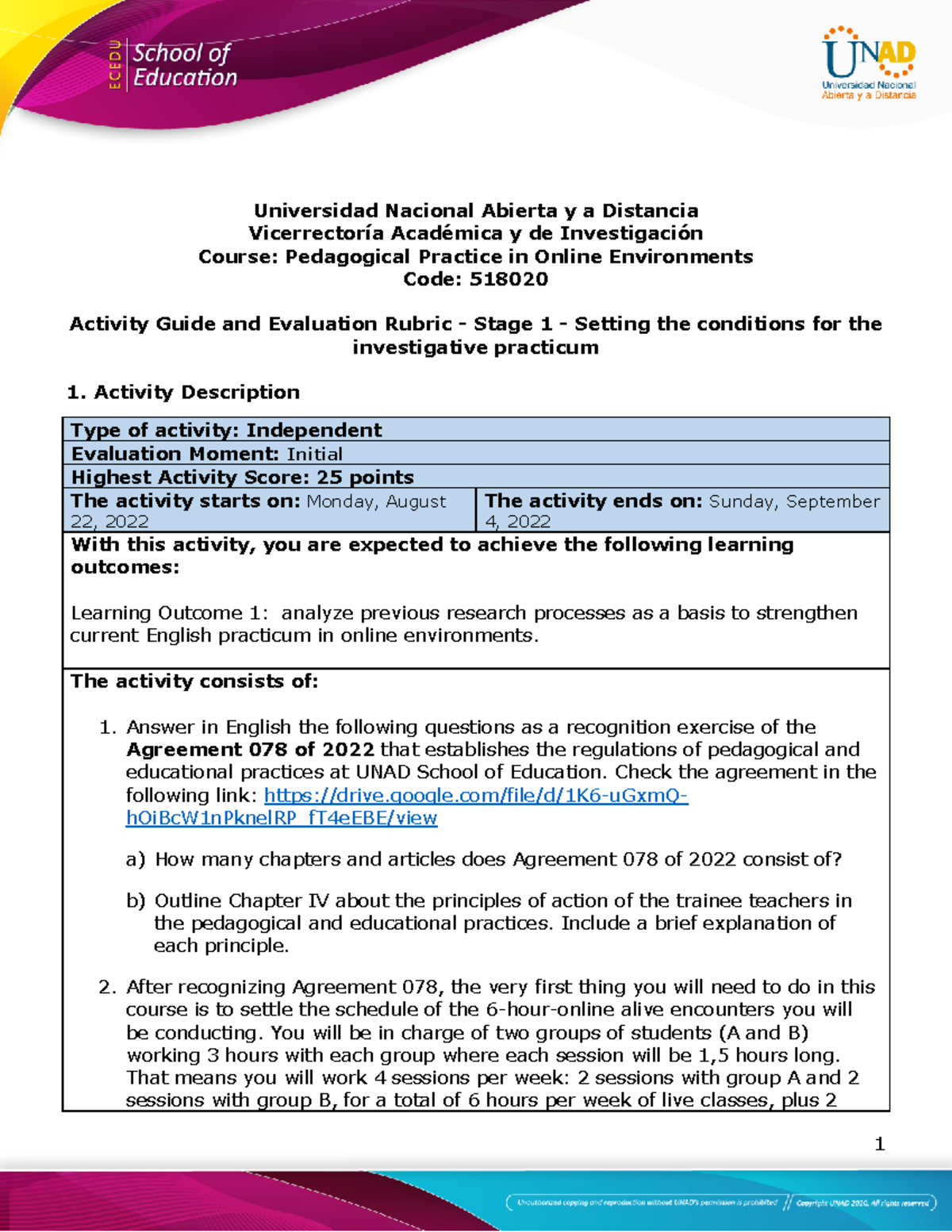 Stage 1 Activity guide and evaluation rubric - Unit 1 - Stage 1 ...