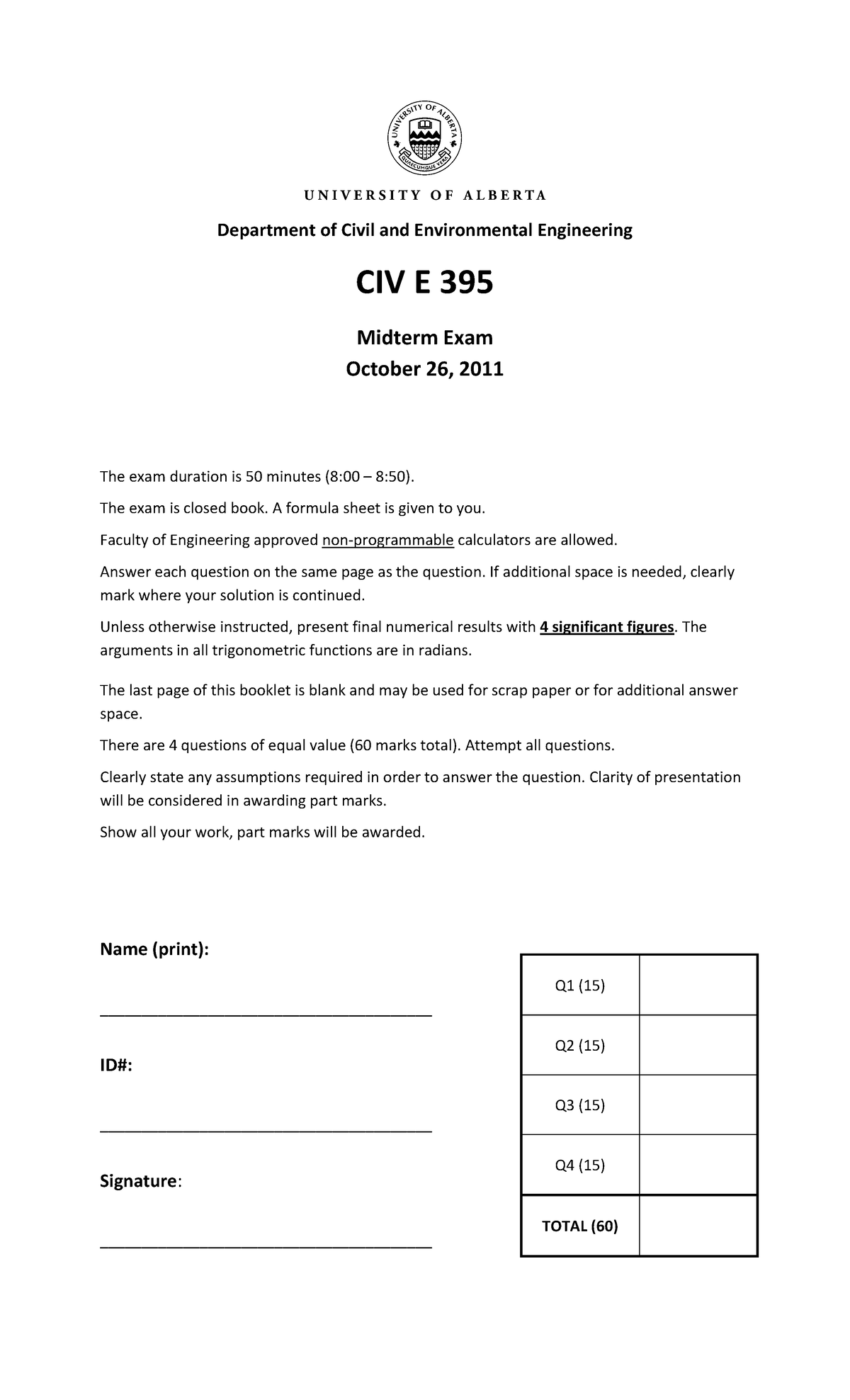 Exam 26 October 2011 Questions Warning Decodescan Unexpected Mcu Data Current Marker Is