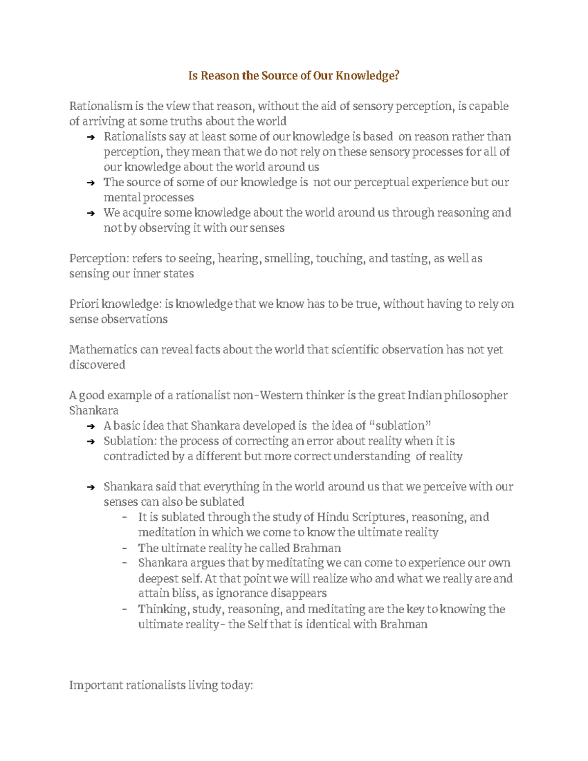 Is Reason the Souce of Our Knowledge - Is Reason the Source of Our ...