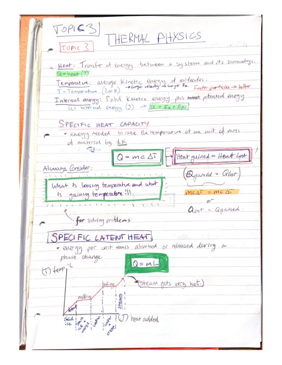 Thermal Physics - Notes - Physics SL - Studocu