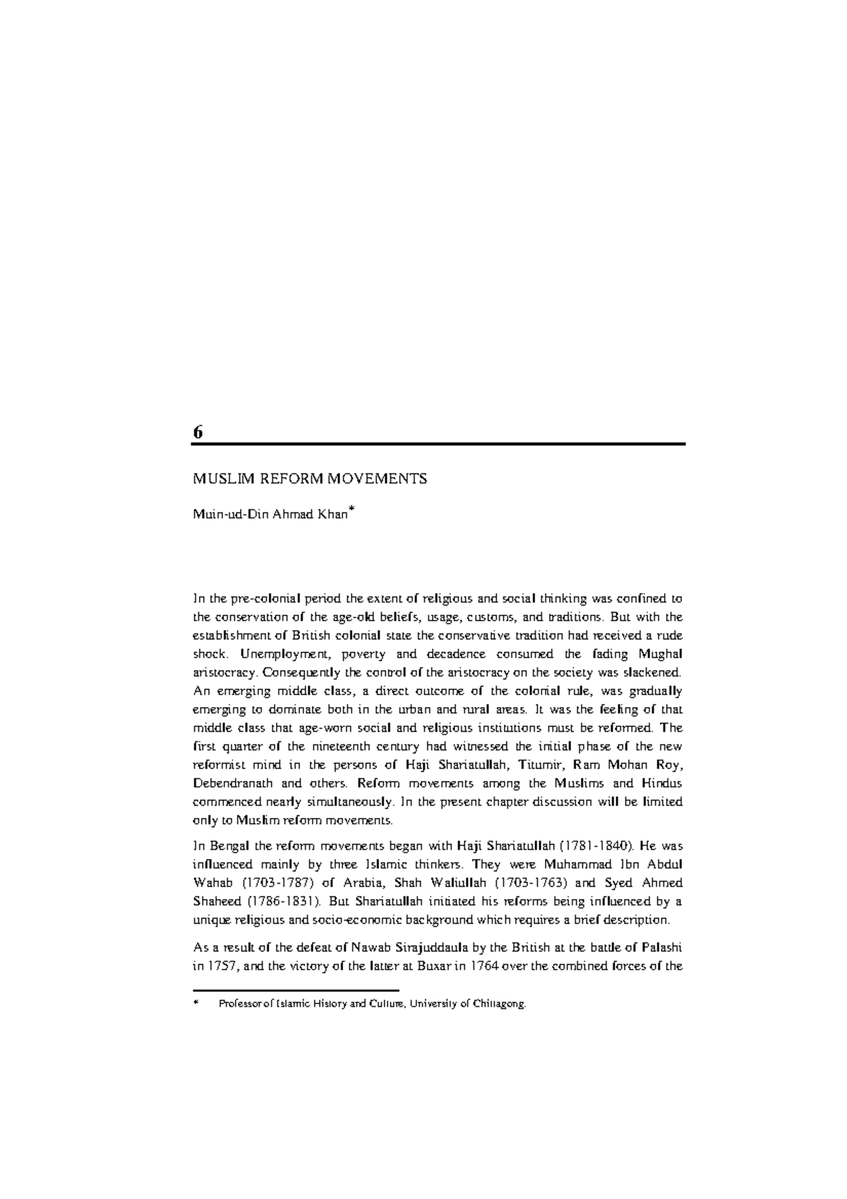 Muslim Reform Movements - MUSLIM REFORM MOVEMENTS Muin-ud-Din Ahmad ...