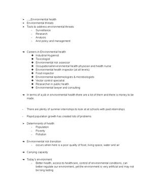 Enviormental health notes - What is environmental health- understanding ...