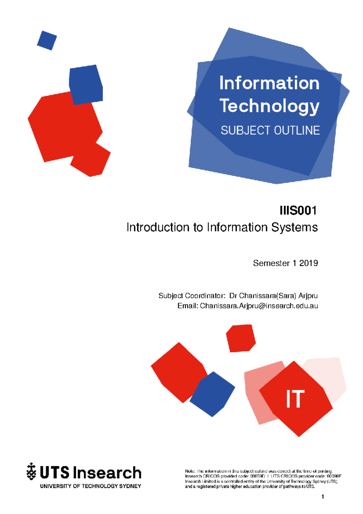 Introduction To Information Systems Subject Outline Iiis Introduction To Information Systems