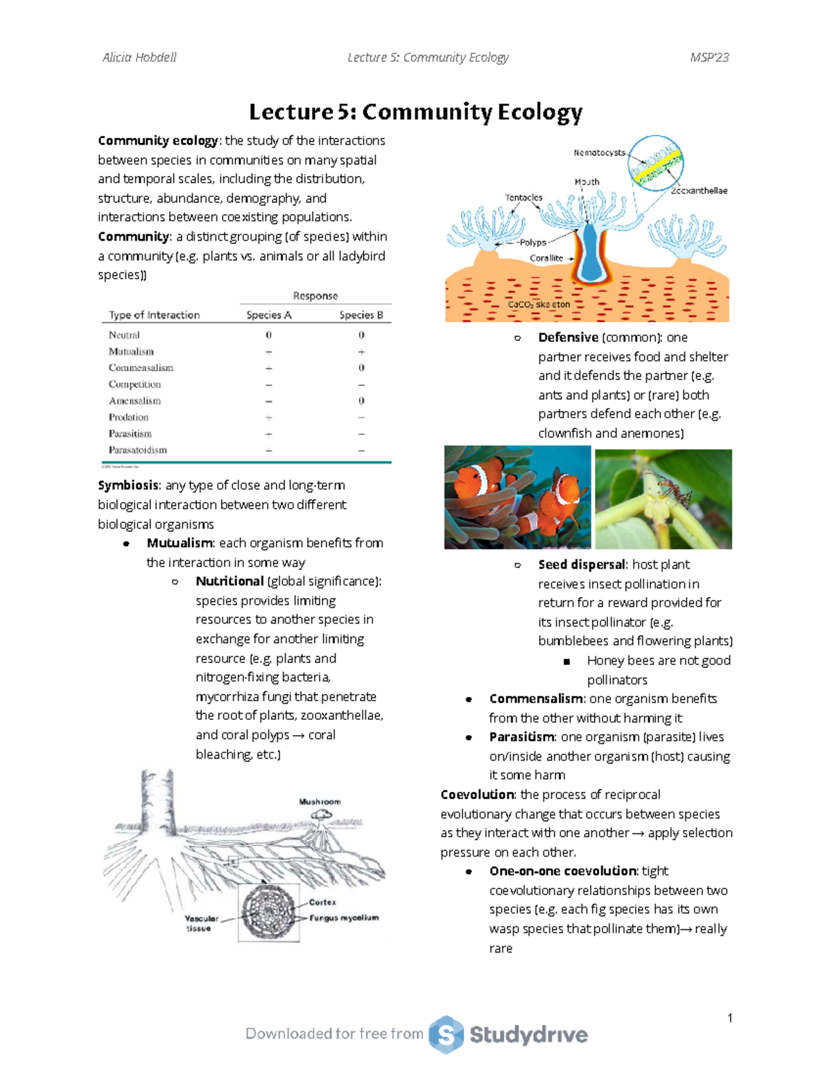 Lecture 5 Community Ecology - Lecture 5: Community Ecology Community ...