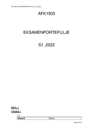 AFK1502 2023 WO 6 SM 2 - Werksopdrag - AFK1502 – Inleiding tot teksontwerp in Afrikaans ...